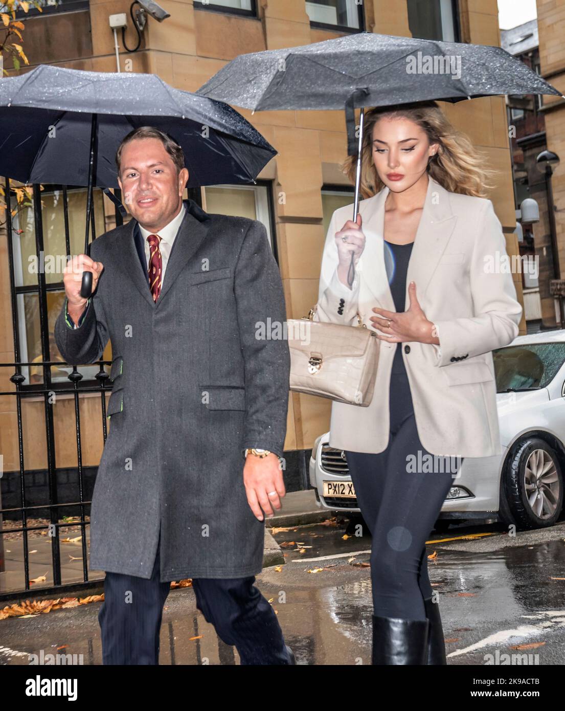 Socialite James Stunt and Helena Robinson arrive at Leeds Cloth Hall ...