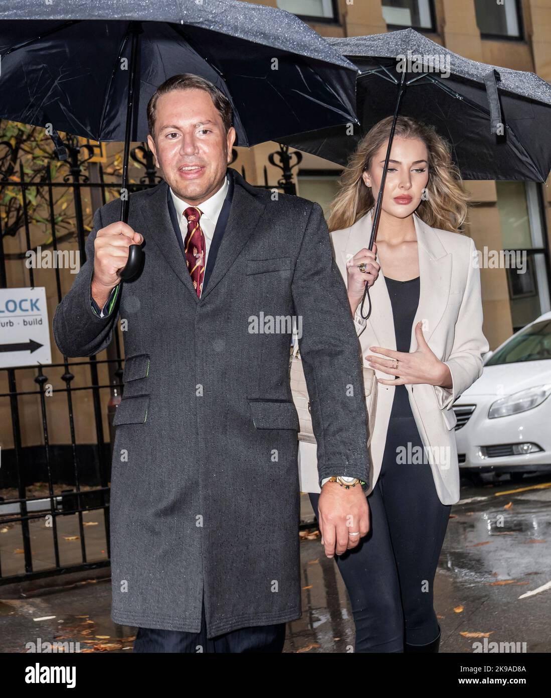 Socialite James Stunt and Helena Robinson arrive at Leeds Cloth Hall ...
