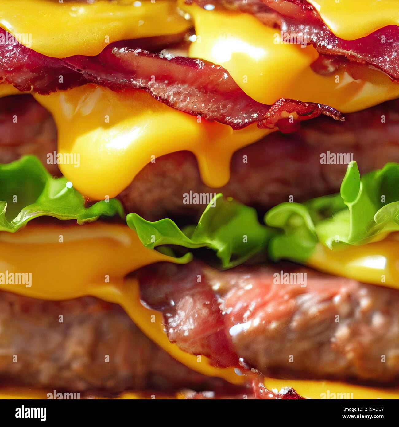 A seamless texture background of a hamburger side close-up view. Onion ...