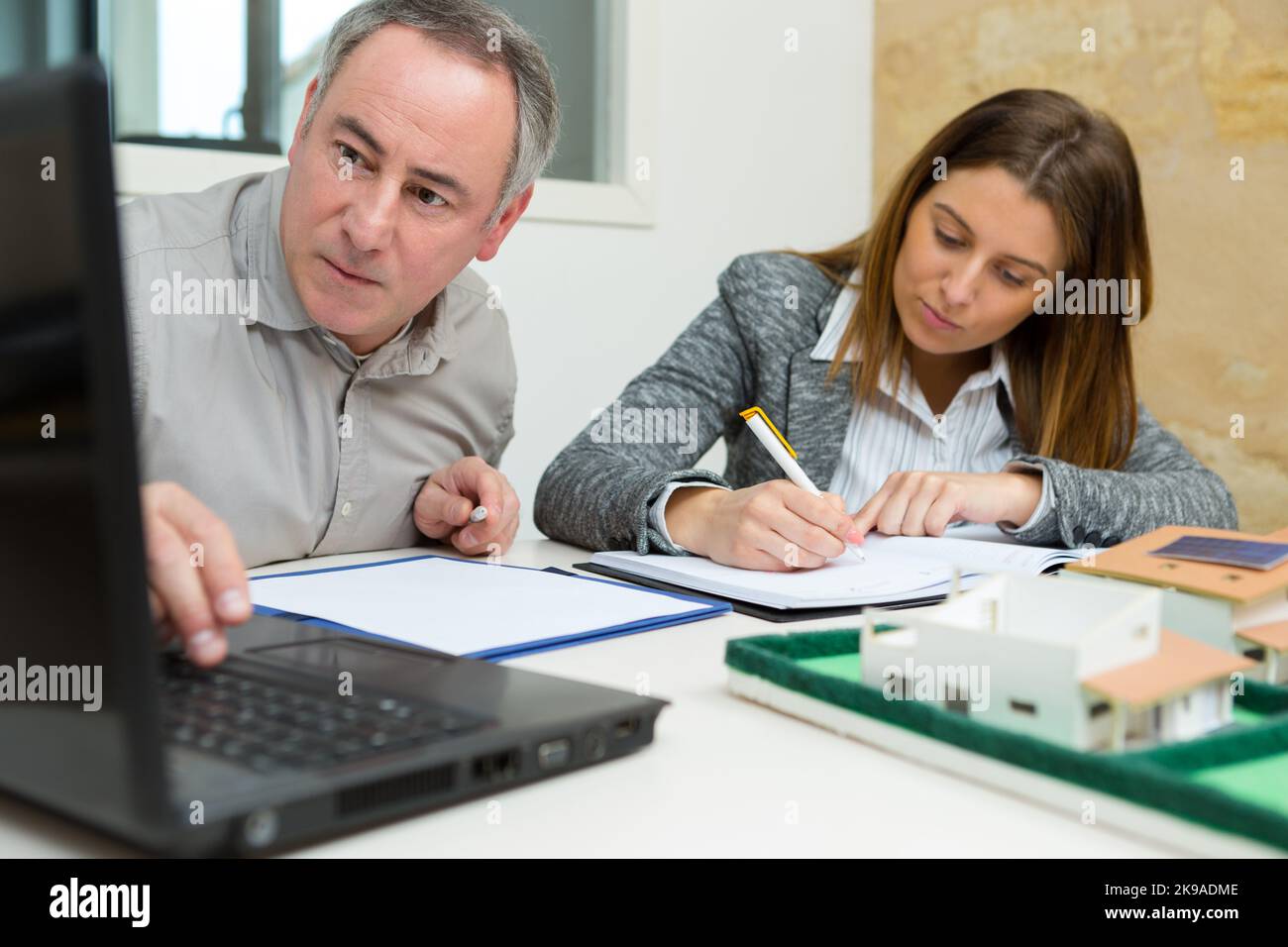 real estate intern doing practicum Stock Photo - Alamy
