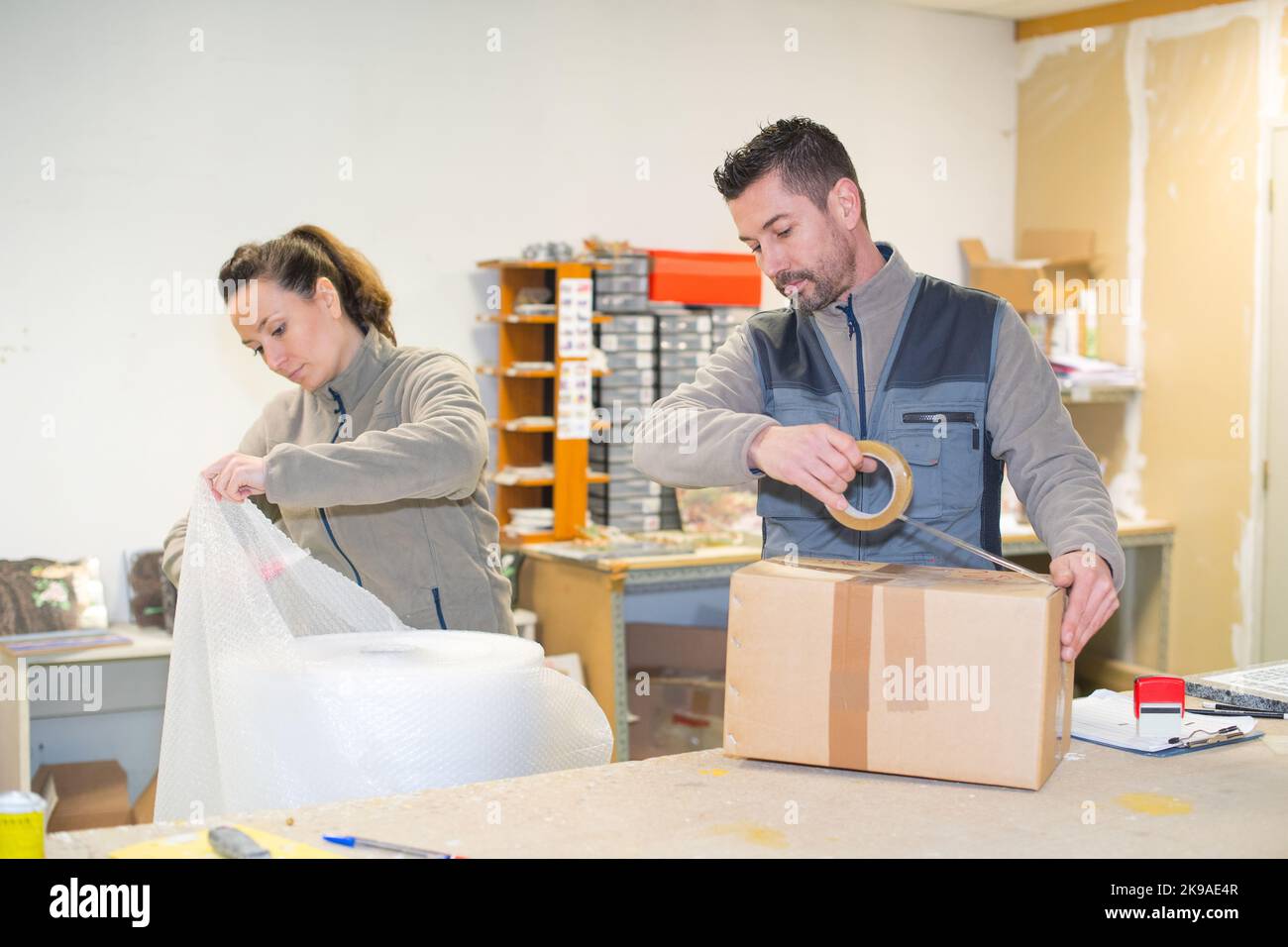 preparation of goods for dispatch Stock Photo - Alamy