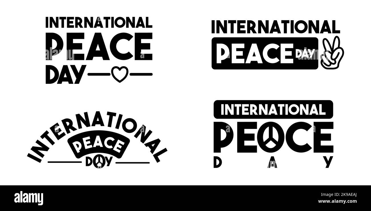 International peace day logo badge symbol text label Stock Vector Image ...