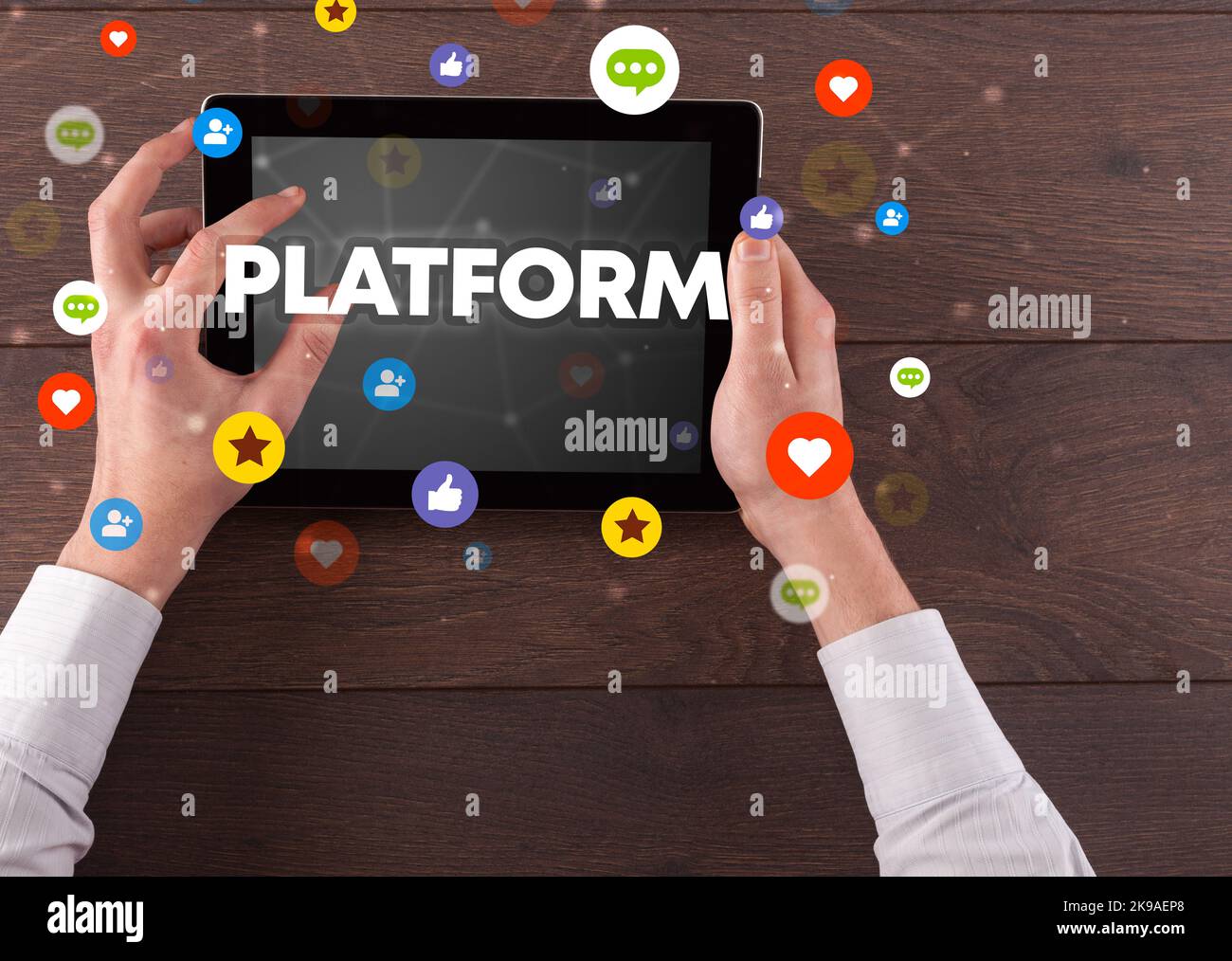 Close-up of a touchscreen, social media concept Stock Photo - Alamy