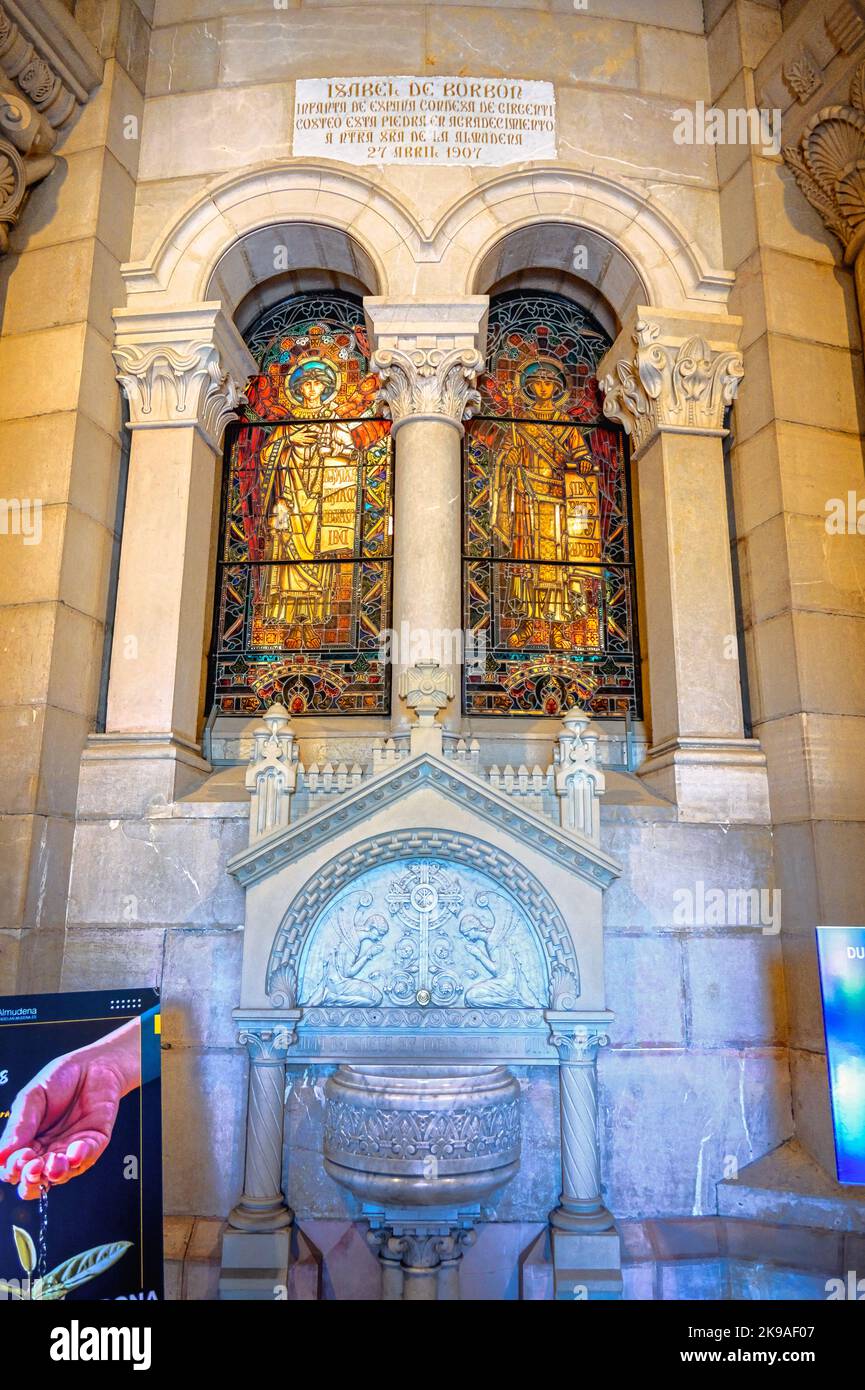 Stained glass decoration or skylight. Interior architecture of the ...