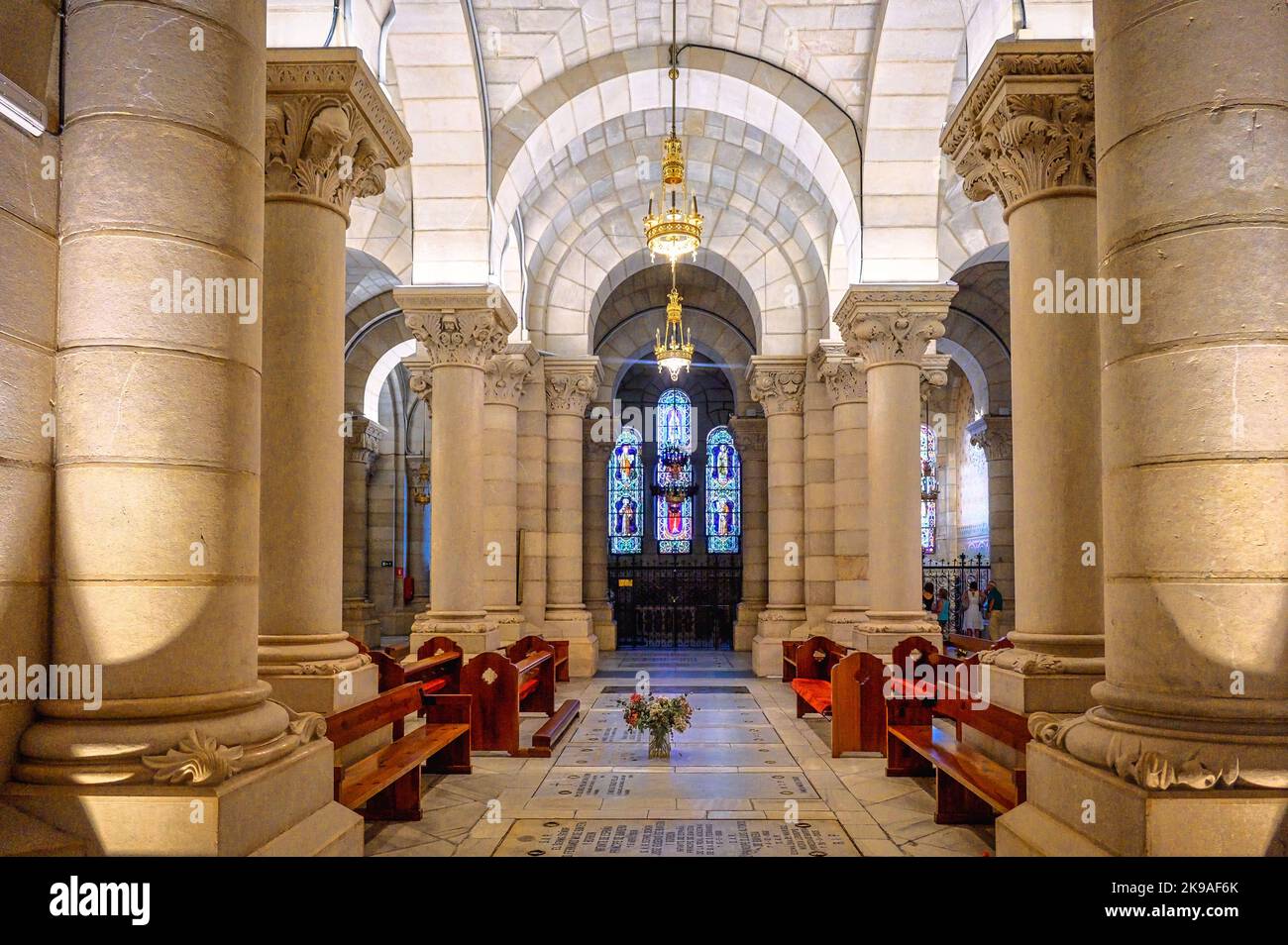 Column or colonnade details. Interior architecture of the religious ...