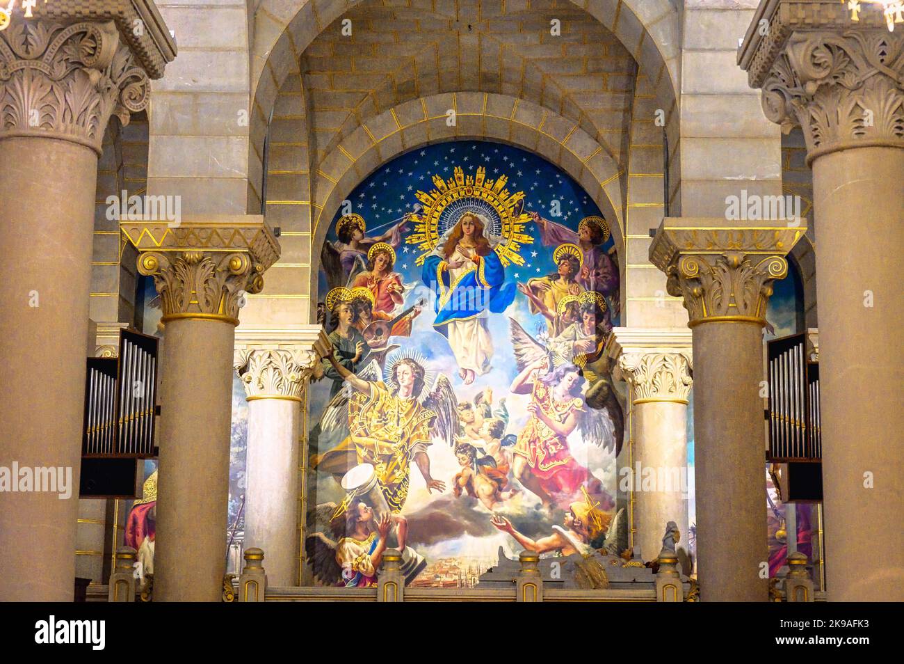 Fresco painting. Interior architecture of the religious building ...
