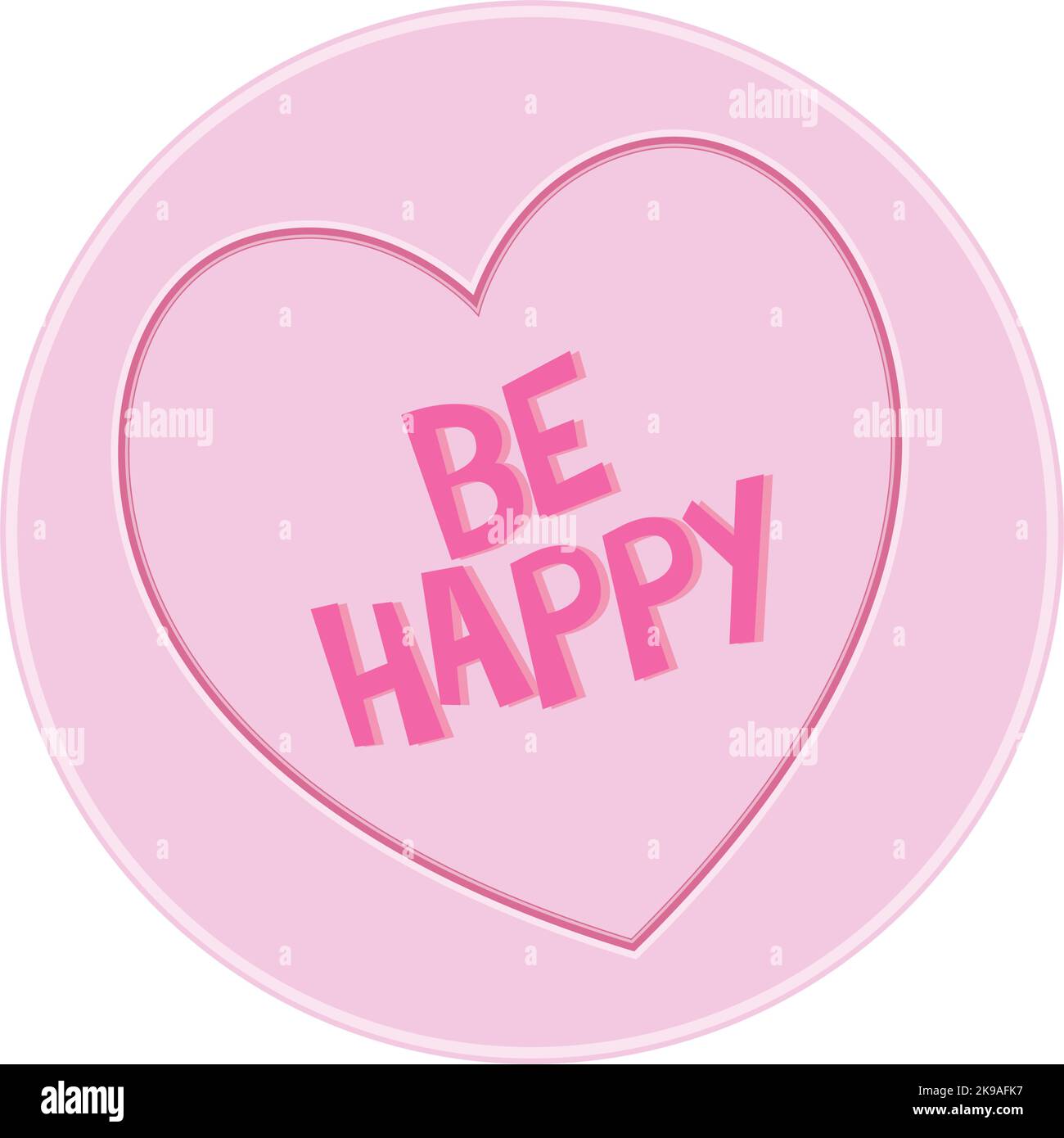 Loveheart Sweet Candy - Be Happy Message vector Illustration Stock ...