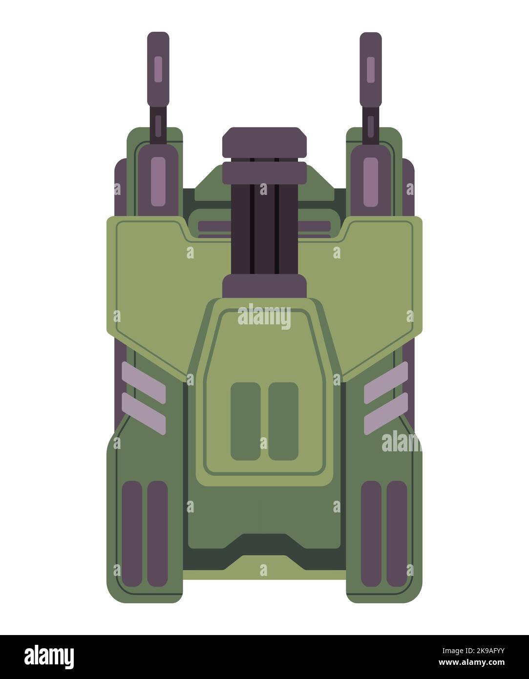 War machine armored military vehicle battle tank top view game asset ...