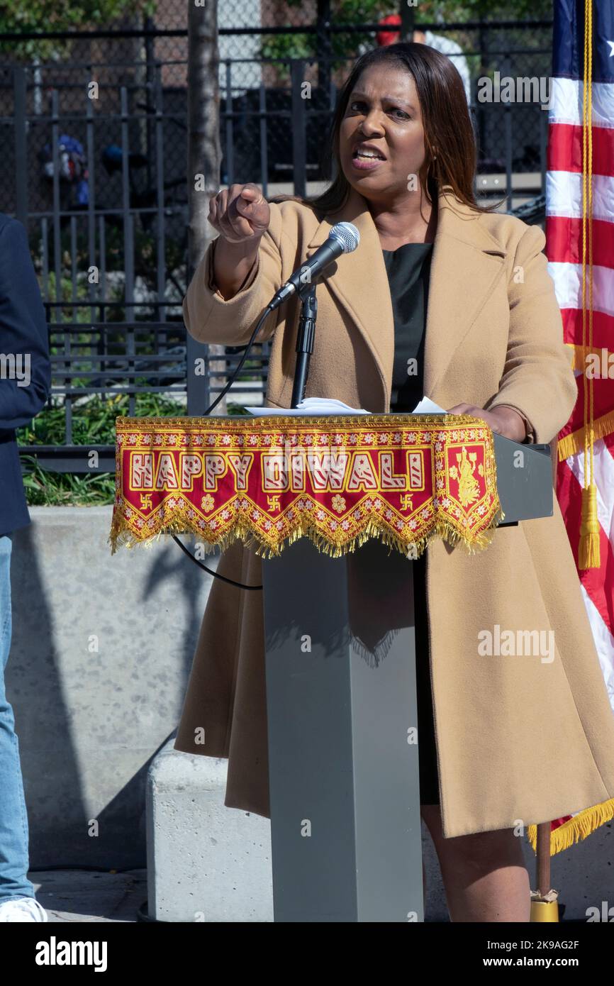 New York State Attorney General Letitia James speaking passionately at ...