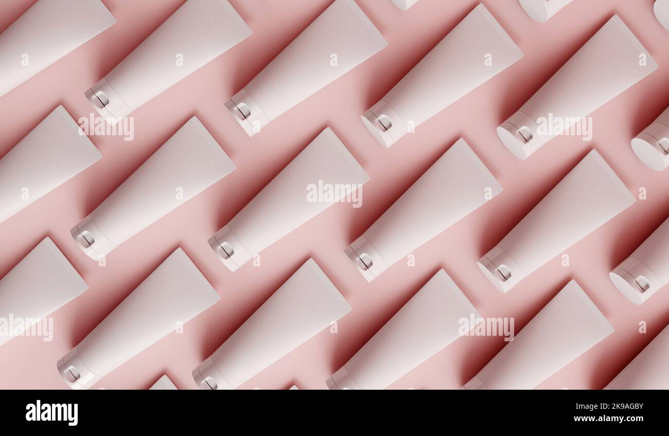 Cosmetic tube product mock up. Multiple product background display. 3D ...