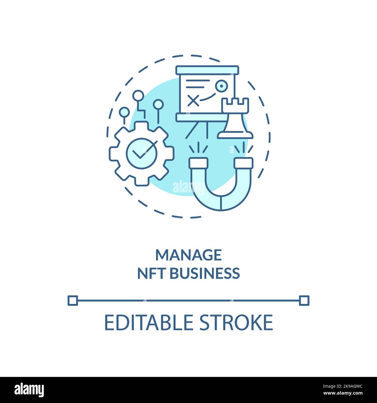 Manage NFT business turquoise concept icon Stock Vector Image & Art - Alamy