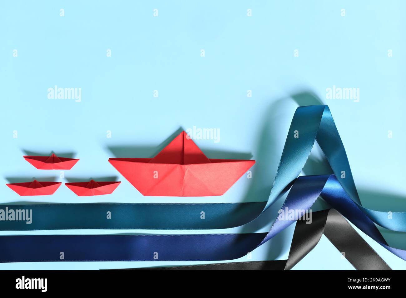 Courage and leadership to face challenges business concept. Big paper ...