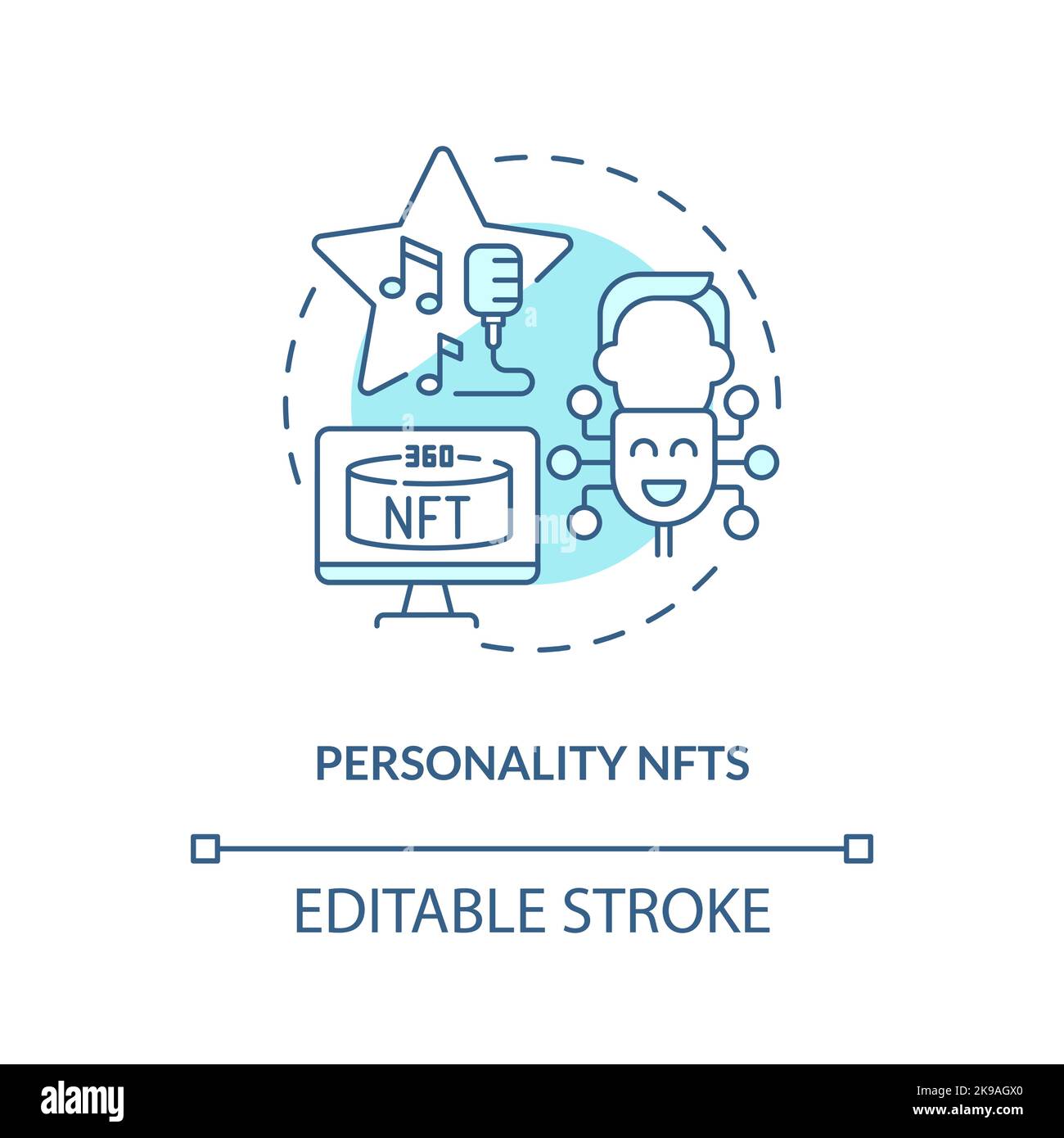 Personality NFTs turquoise concept icon Stock Vector Image & Art - Alamy