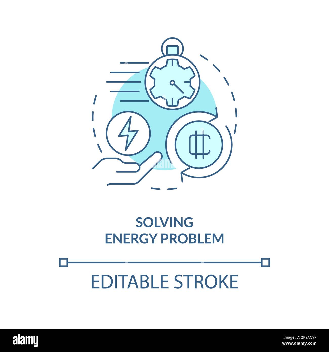 Solving energy problem turquoise concept icon Stock Vector Image & Art ...