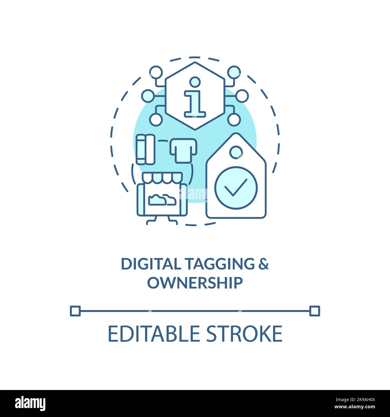 Digital tagging and ownership turquoise concept icon Stock Vector Image ...