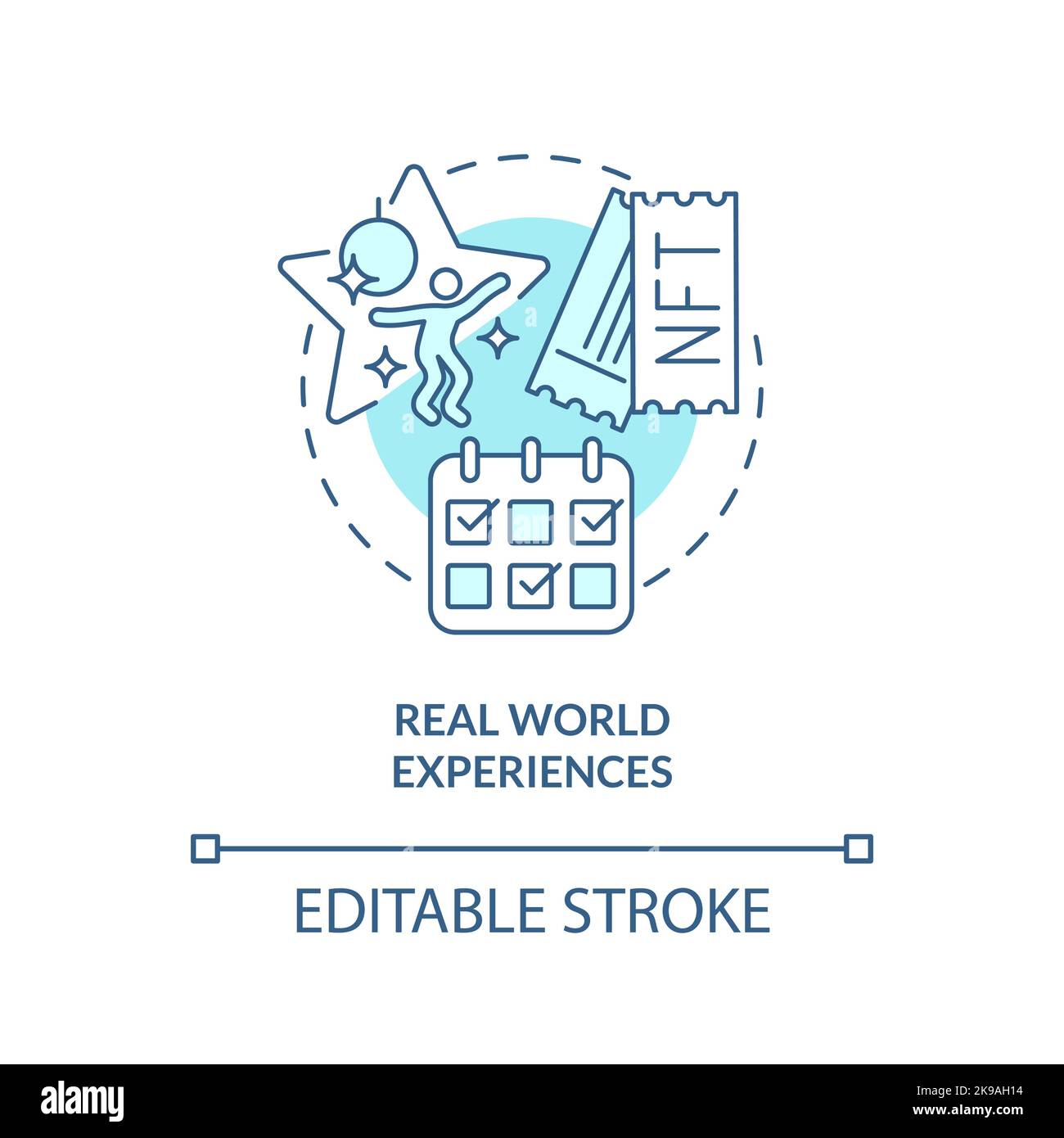 Real world experiences turquoise concept icon Stock Vector Image & Art ...