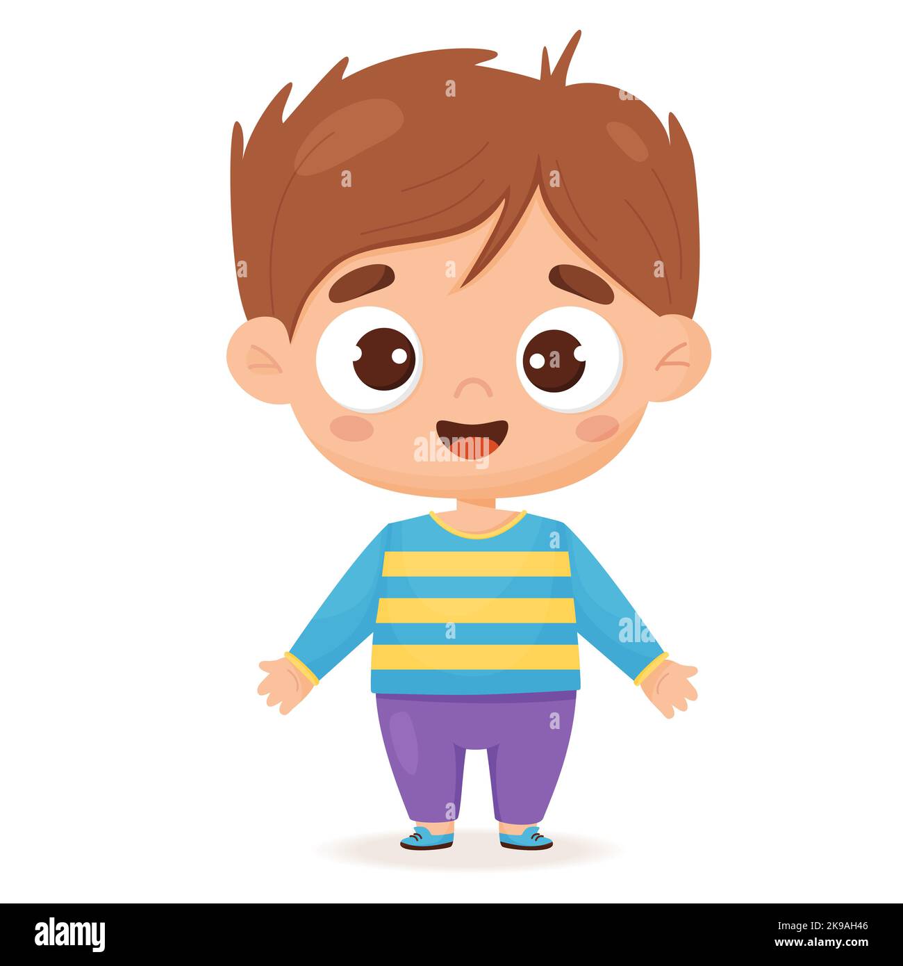 Cute fair skinned boy. Vector illustration. Character child in cartoon ...