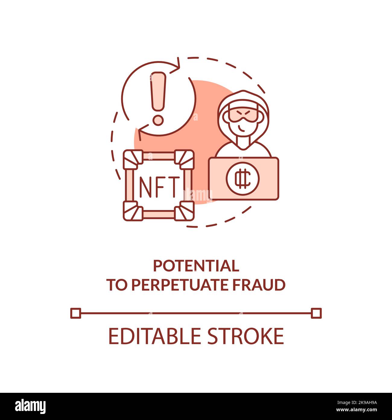 Potential to perpetuate fraud orange concept icon Stock Vector Image ...