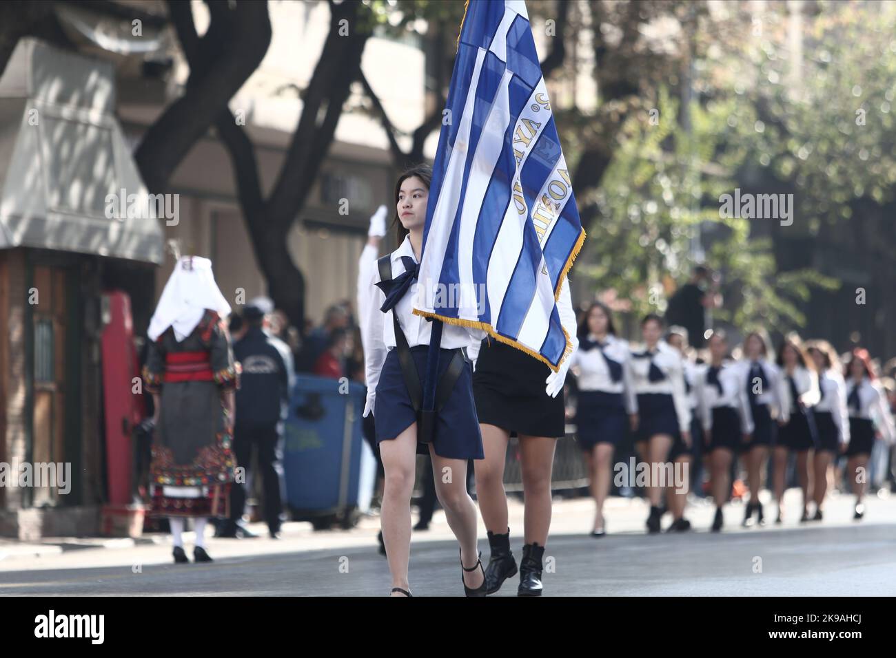 Thessaloniki, Greece. 27th Oct, 2022. Students parade at the center of ...