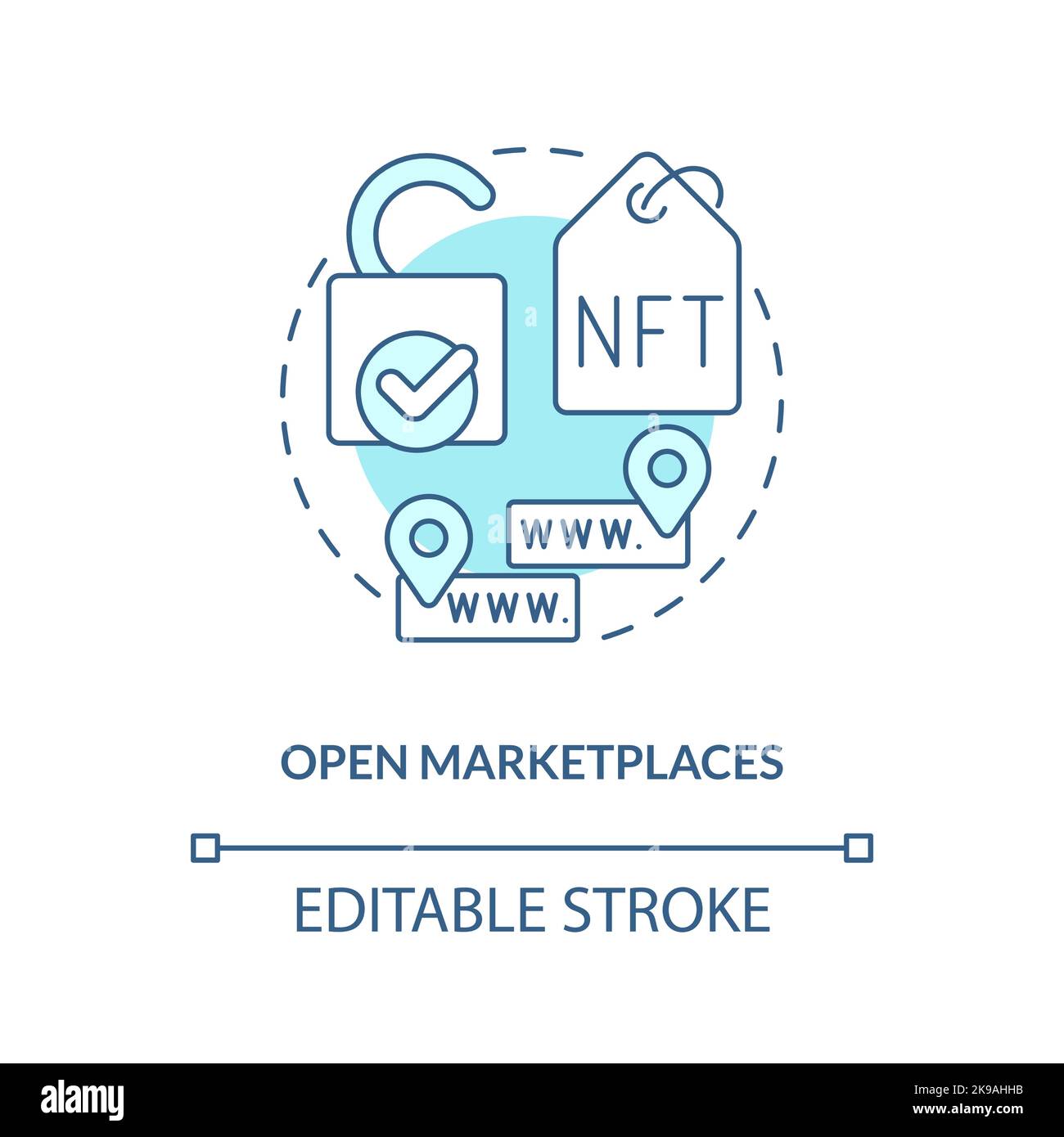 Open marketplaces turquoise concept icon Stock Vector Image & Art - Alamy