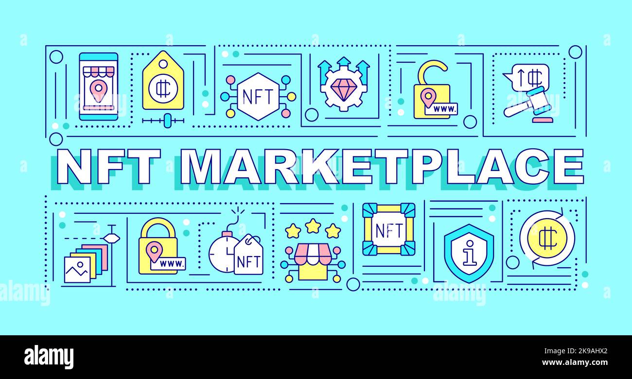 NFT marketplaces word concepts turquoise banner Stock Vector Image ... NFT marketplaces word concepts turquoise banner Stock Vector Image ...