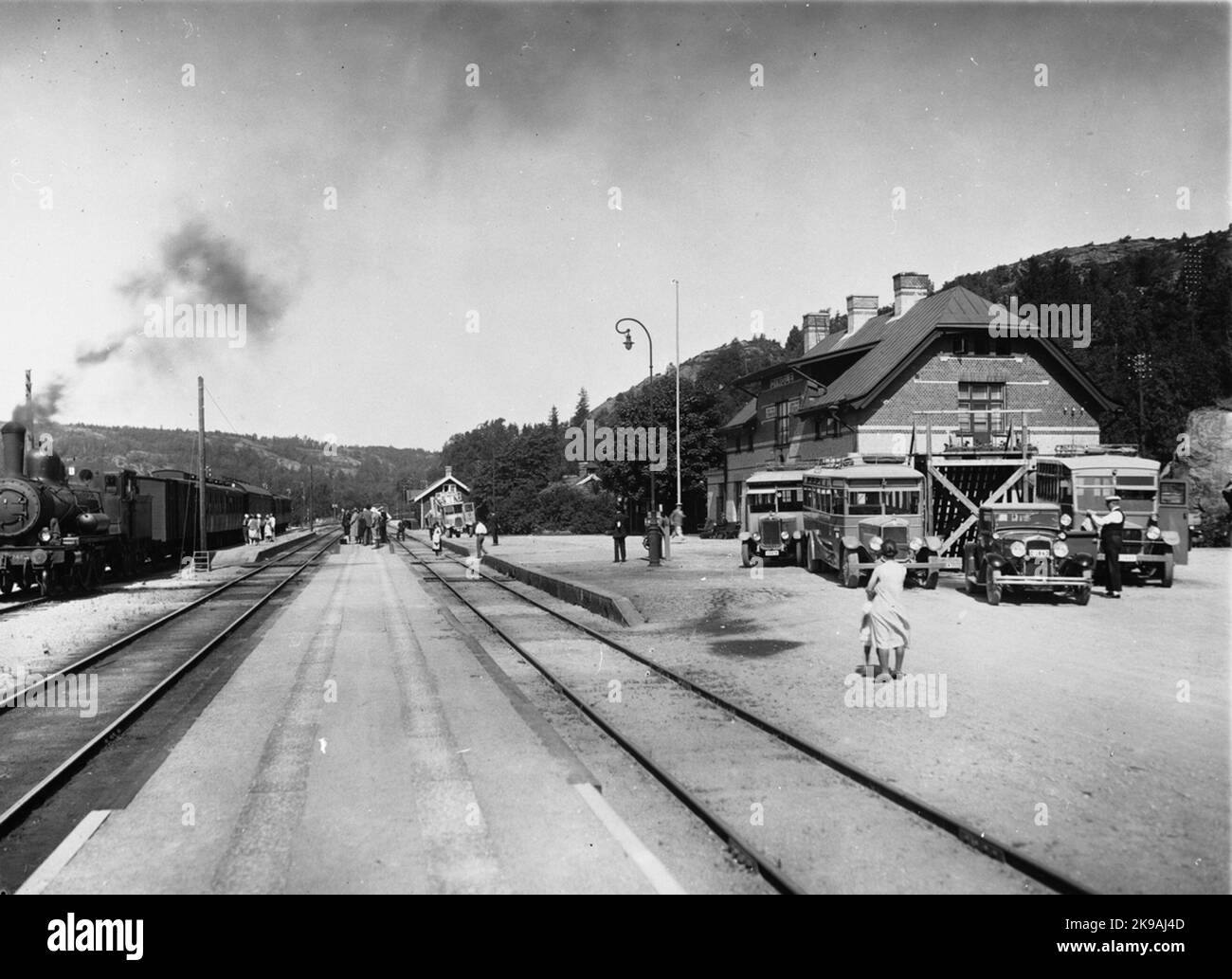 State railways, SJ buses and trucks at Dingle Railway Station. The ...