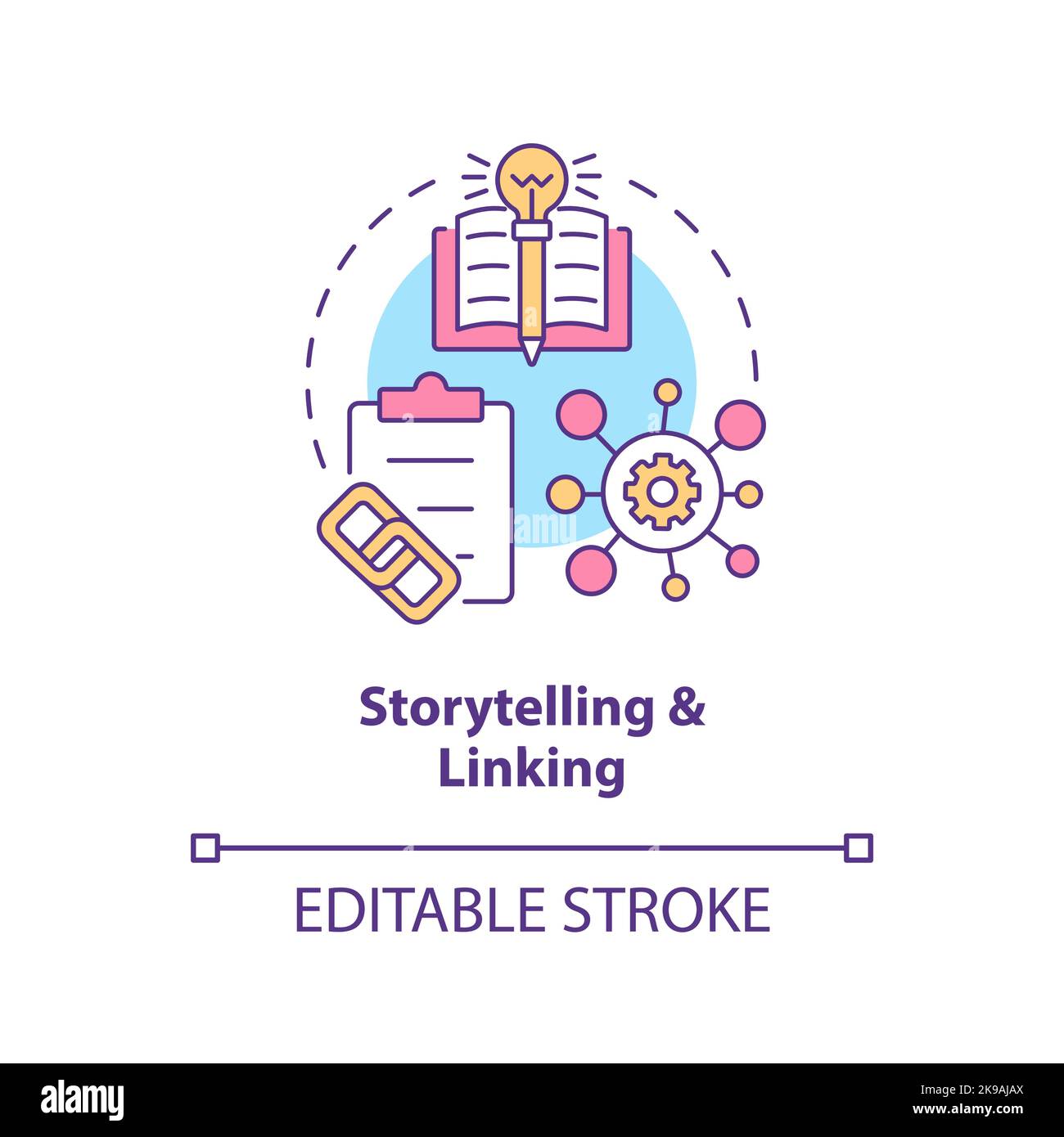 Storytelling, linking technique concept icon Stock Vector Image & Art ...