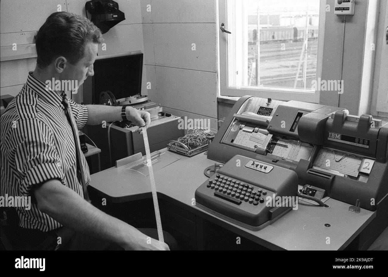 Freight carriage with computer Stock Photo - Alamy