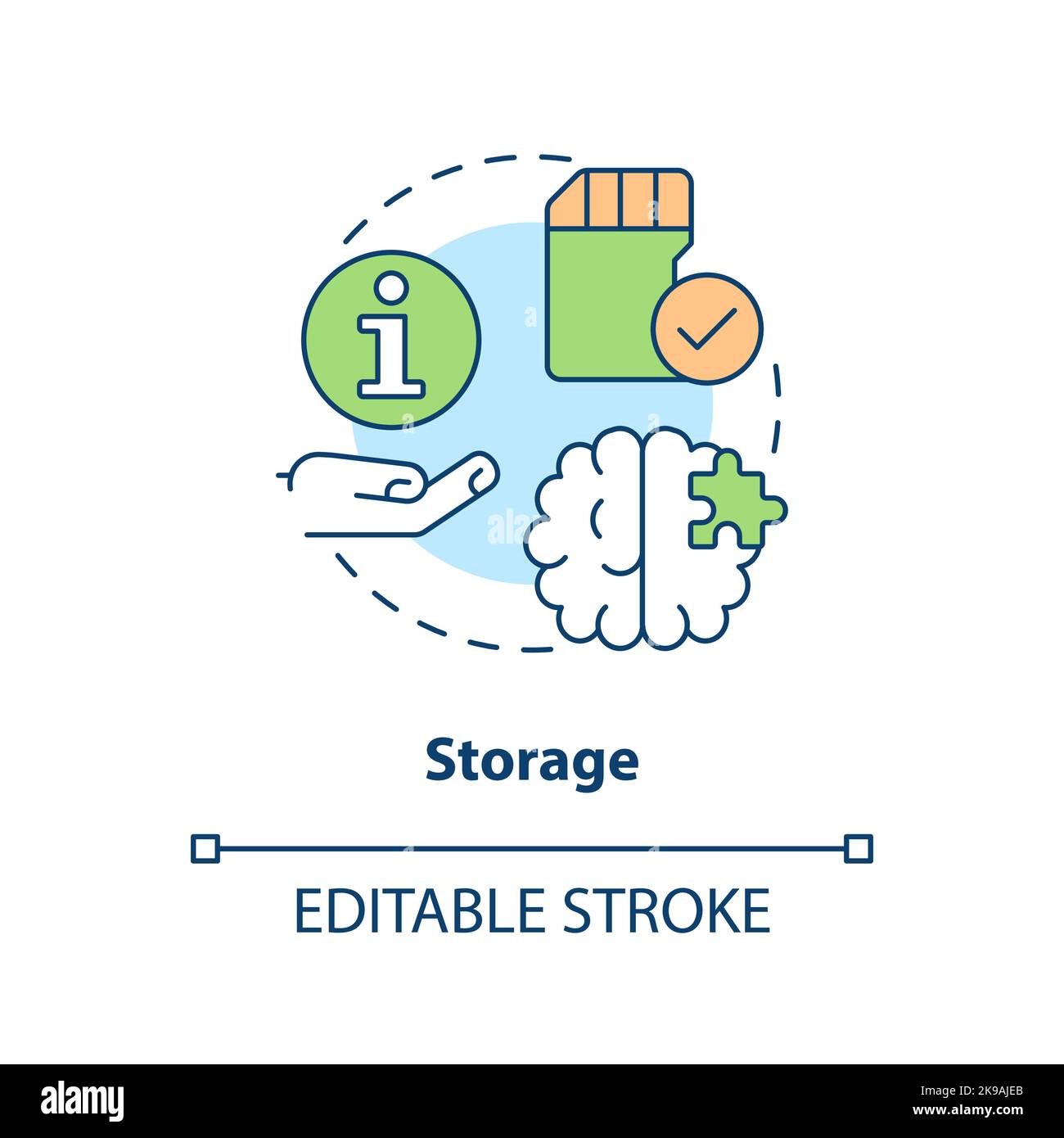 keeping-information-in-brain-concept-icon-stock-vector-image-art-alamy