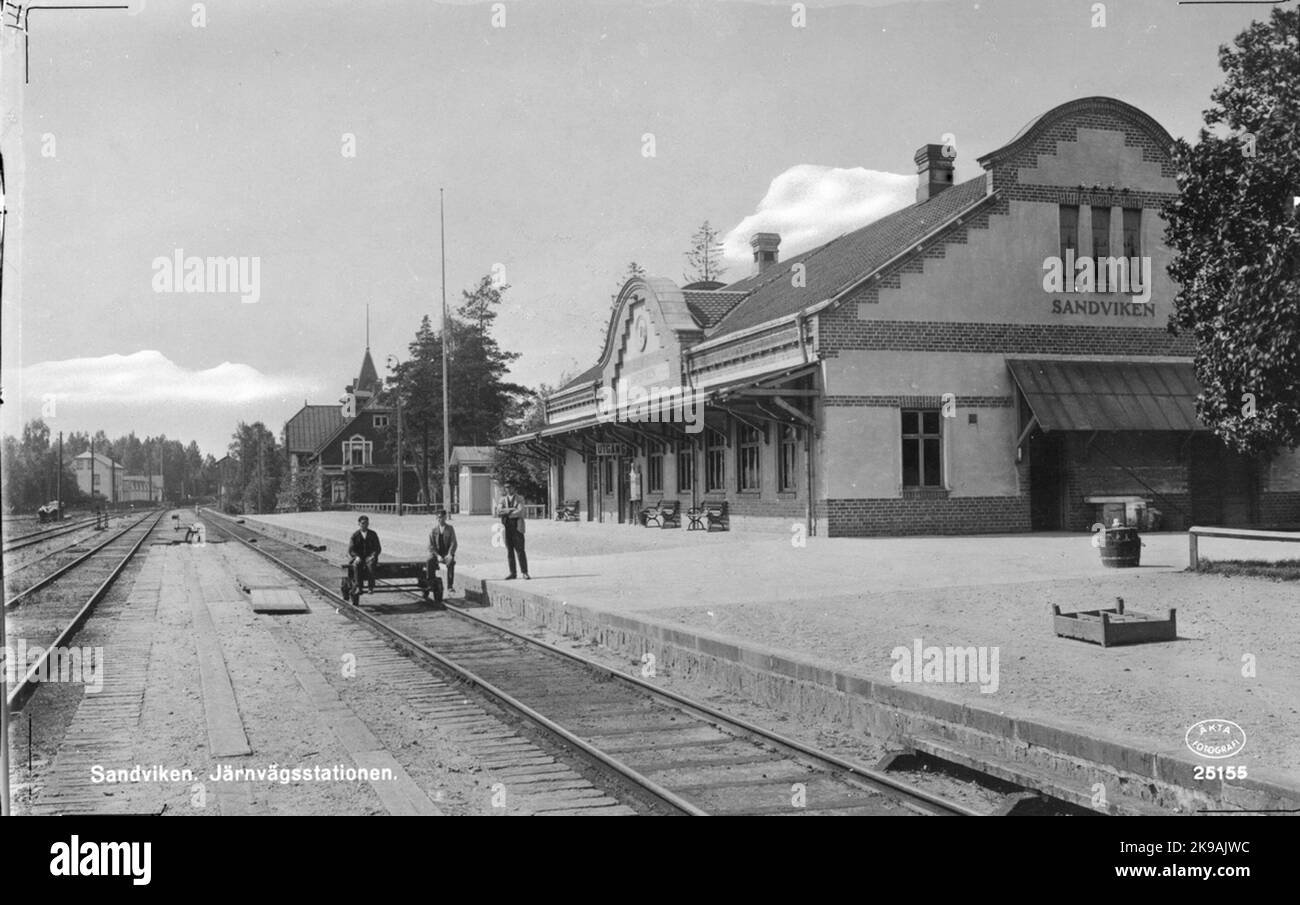 The station in Sandviken Stock Photo - Alamy