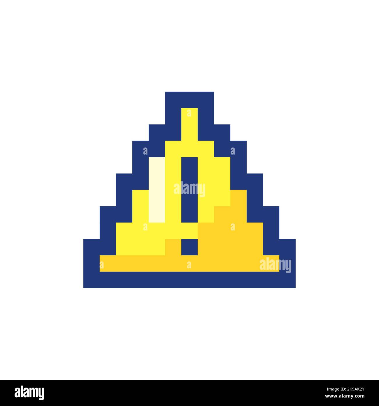 Triangle shaped caution sign pixelated RGB color ui icon Stock Vector ...