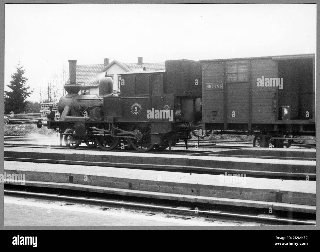 Halmstad - Nässjö Railway steam locomotive, Hnj C 9 with HNJ freight ...