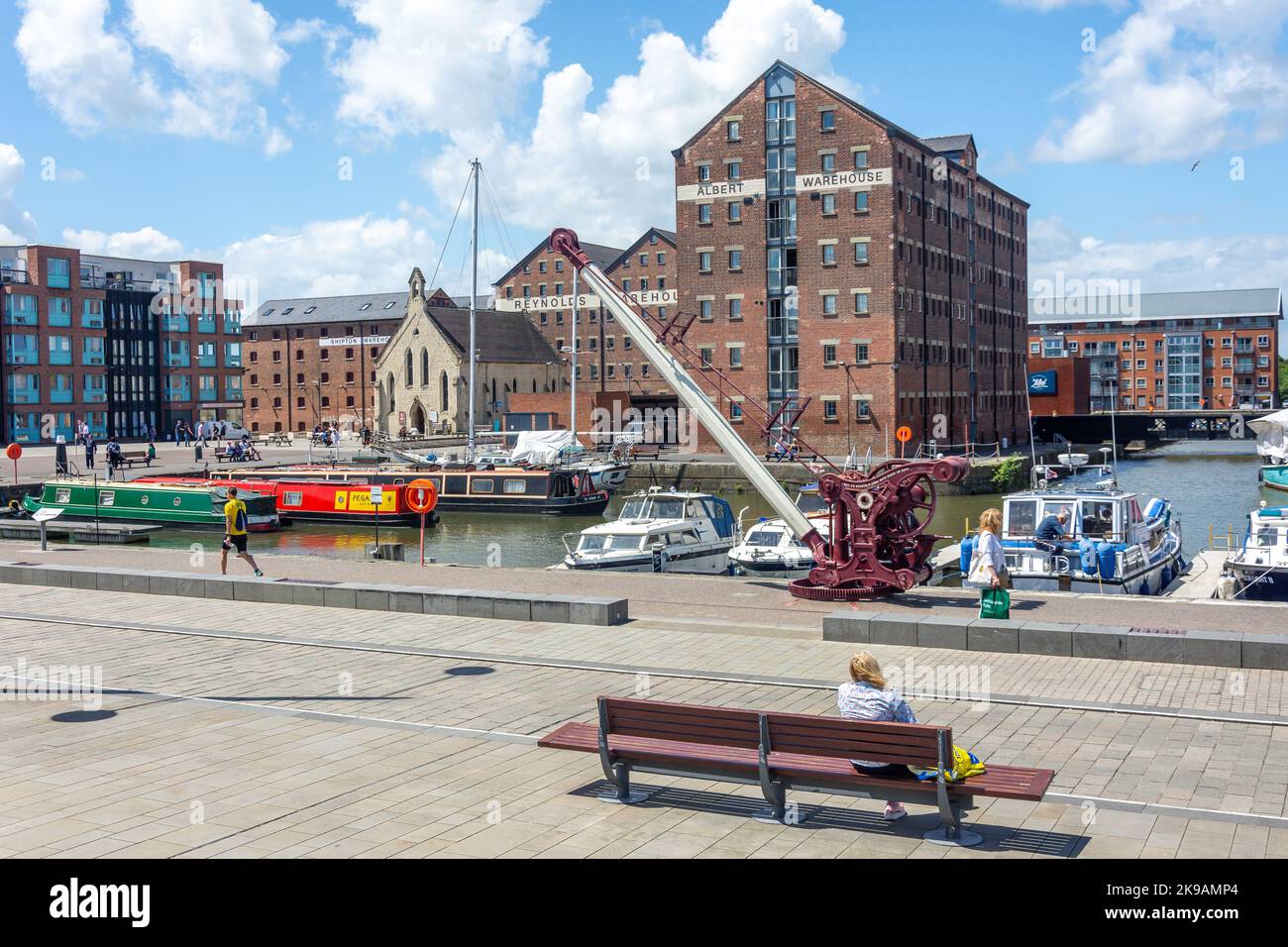 Victoria Basin, Gloucester Docks, Gloucester, Gloucestershire, England, United Kingdom Stock ...