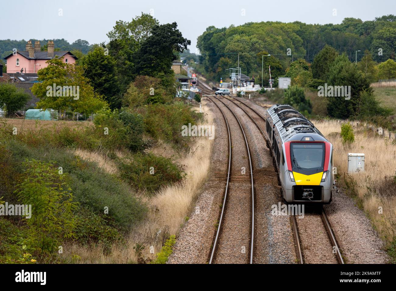 Lowestoft to Ipswich branch line Darsham Suffolk UK Stock Photo - Alamy