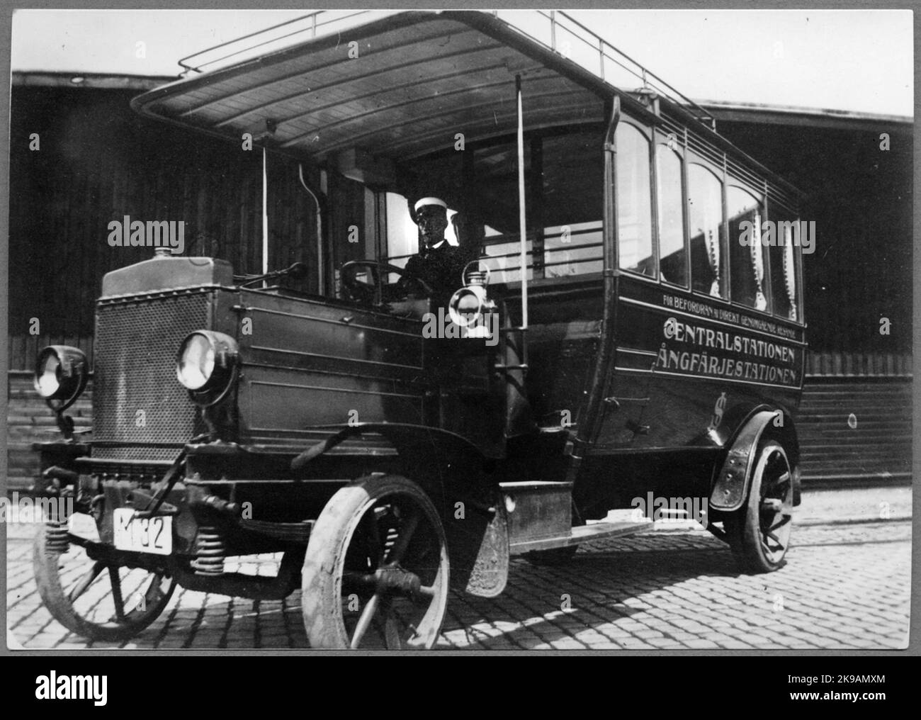 Old bus Malmö Central - Steam ferry station. State Railways, SJ's first ...