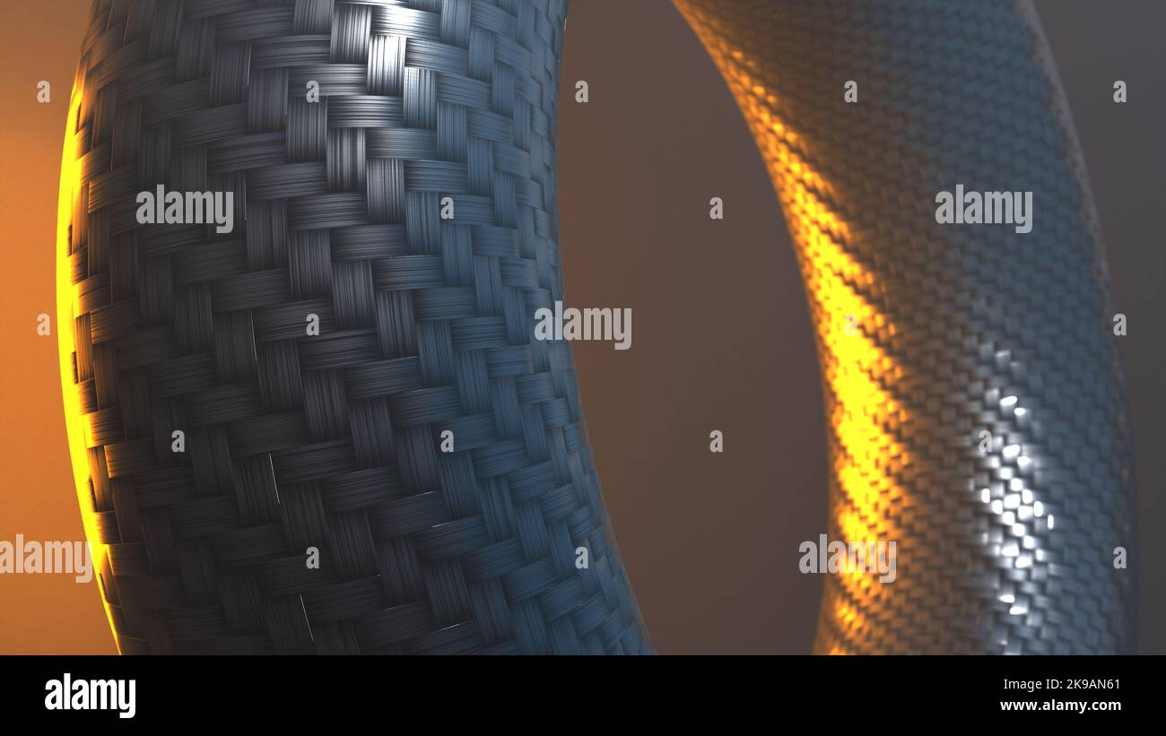 3D hyper-realistic rendering of torus object or doughnut or tire with ...