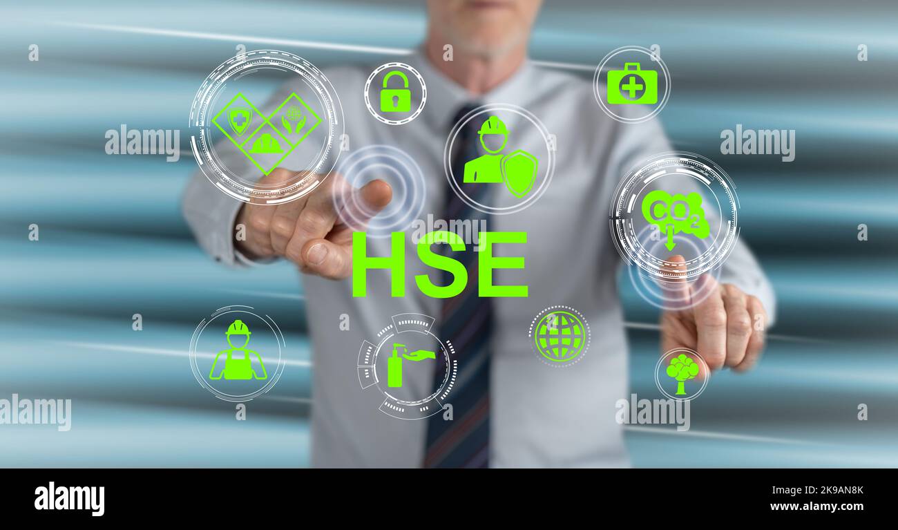 Man touching a hse concept on a touch screen with his fingers Stock ...