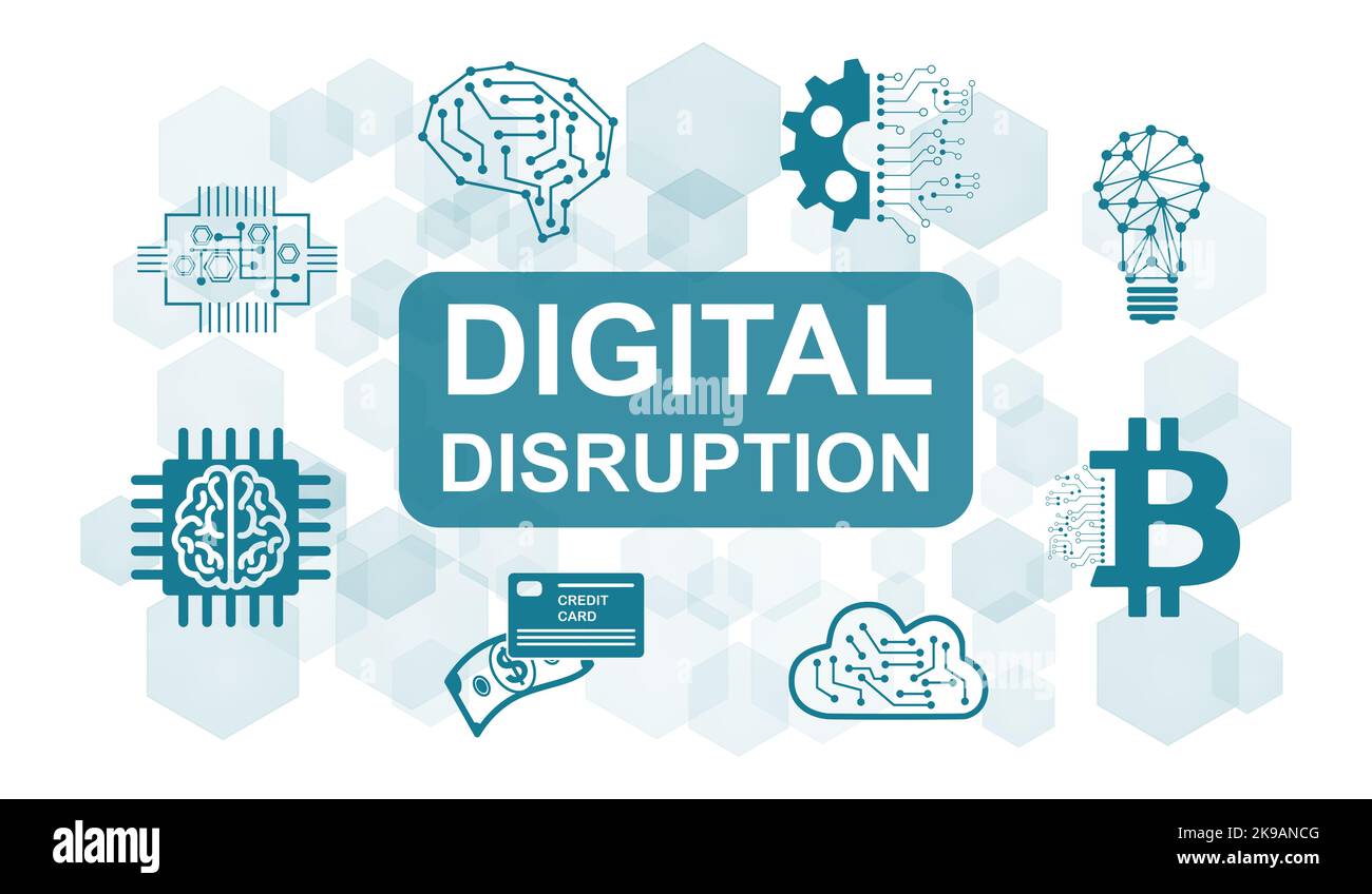Illustration of a digital disruption concept Stock Photo - Alamy Illustration of a digital disruption concept Stock Photo - Alamy
