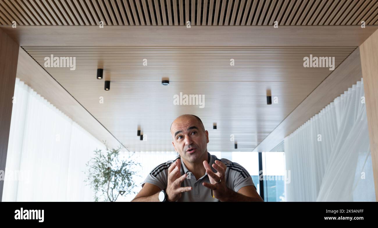 Red Devils head coach Roberto Martinez pictured during an interview ...