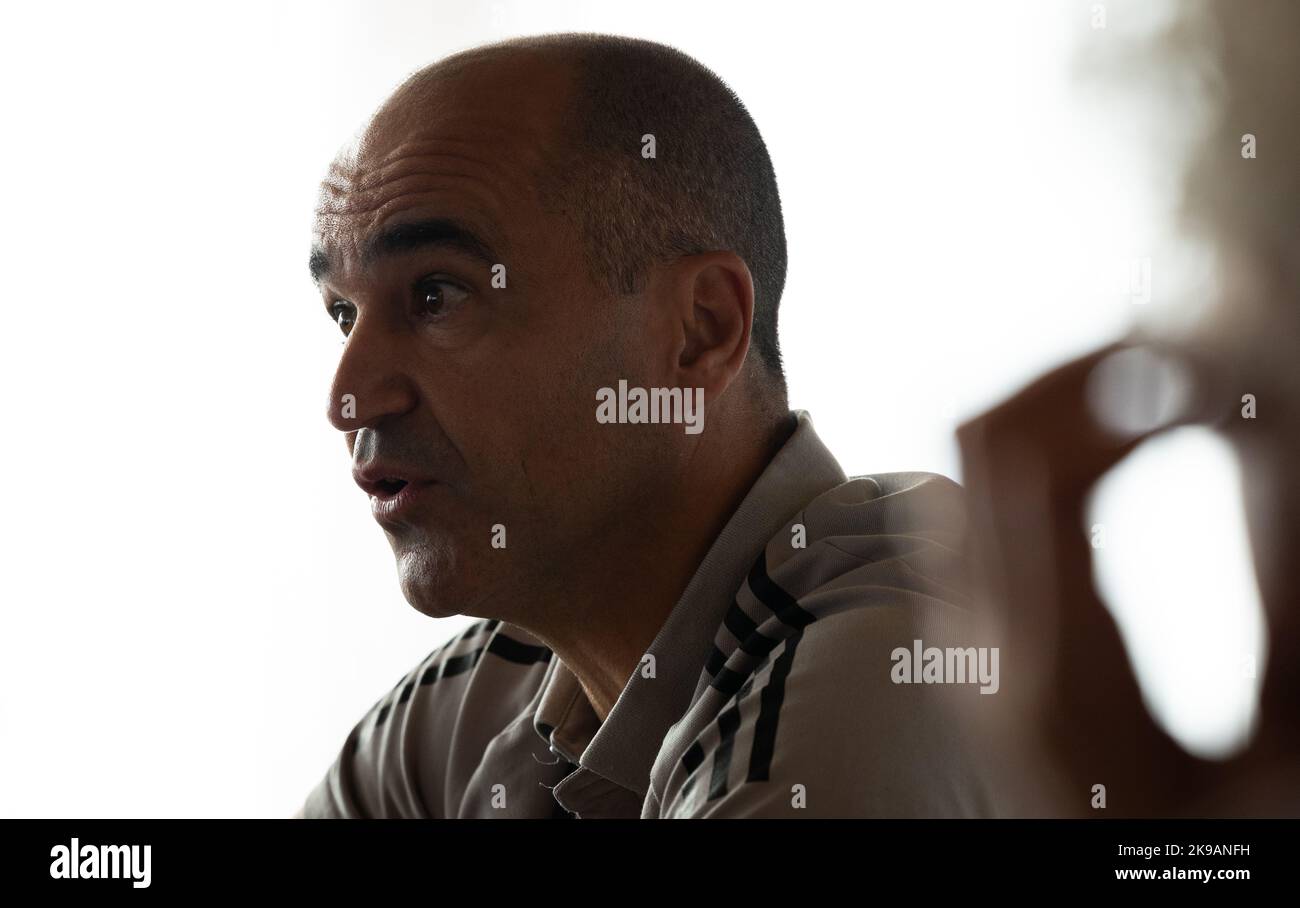 Red Devils head coach Roberto Martinez pictured during an interview ...