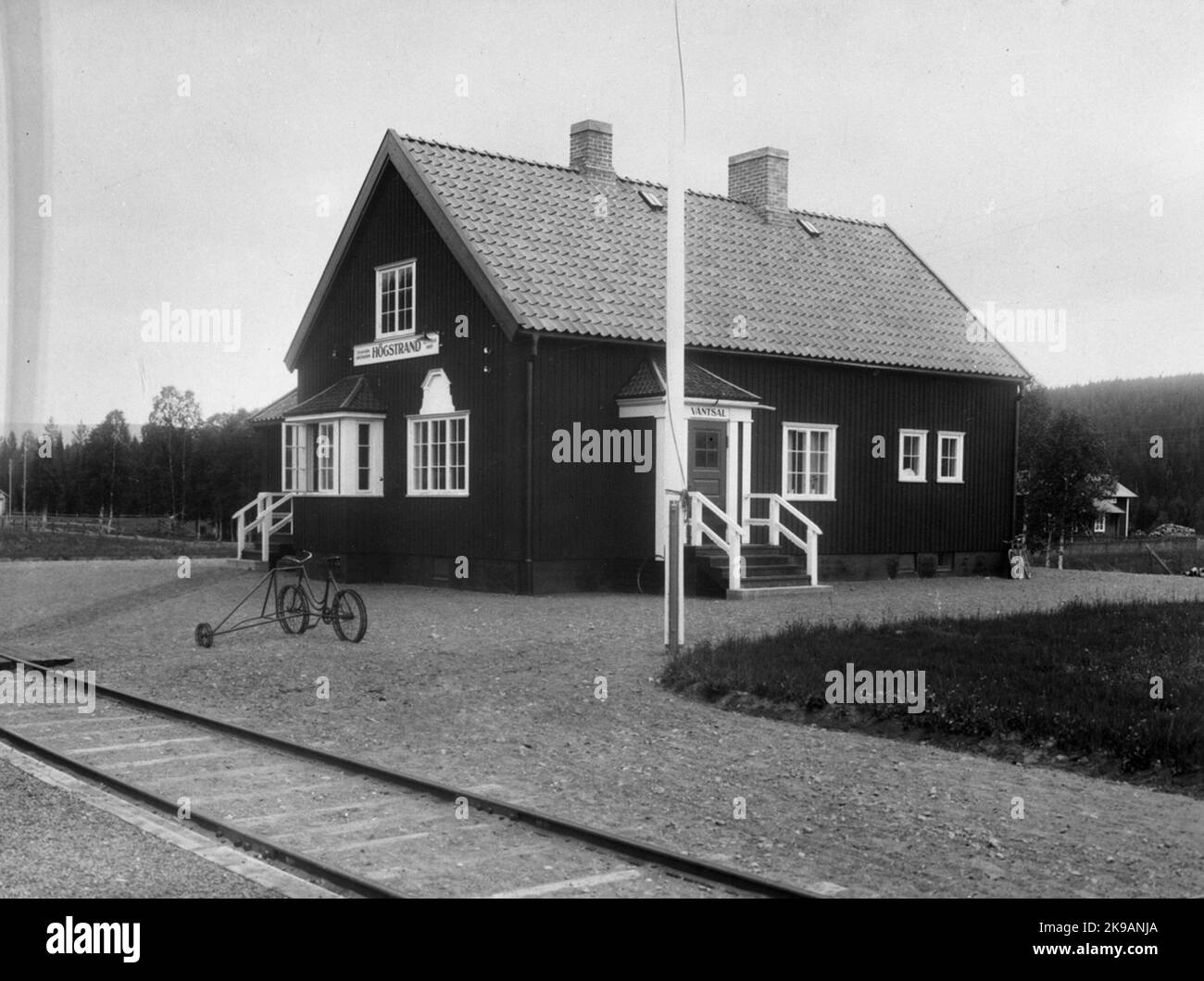 Stop built in 1928. One -storey station house in wood together with ...