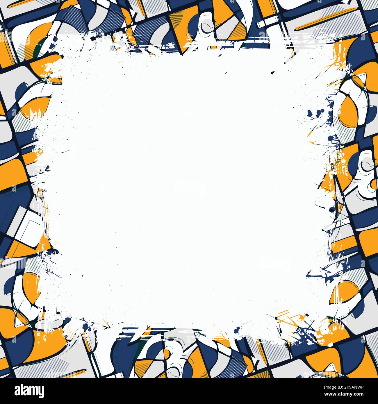 Geometric orange background with inner frame Stock Vector Image & Art ...