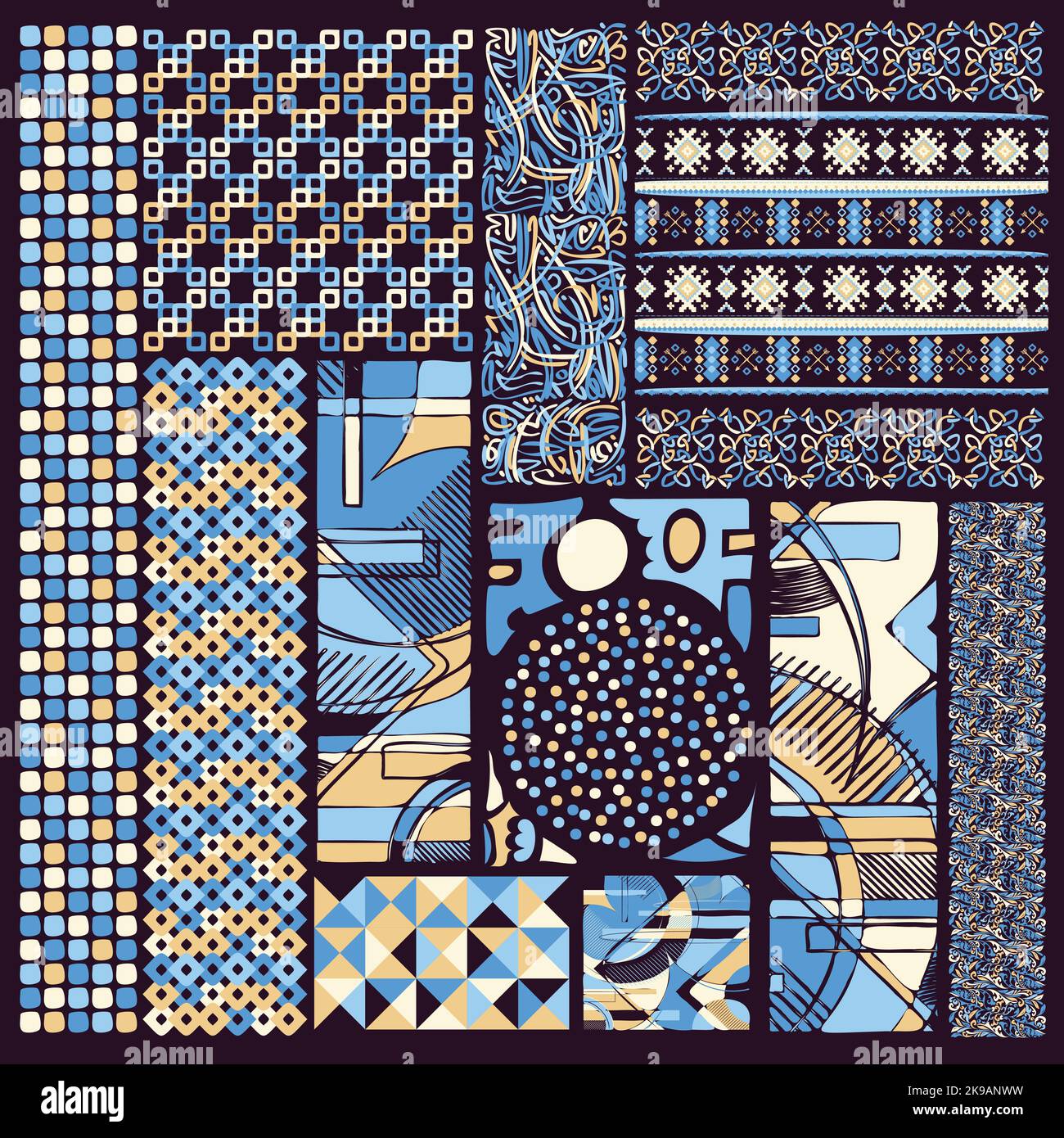 Abstract blue color design collage Stock Vector Image & Art - Alamy