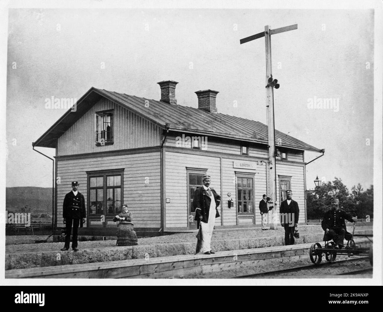 WBJ, Varberg - Borås Railway. Station built in 1880. One -storey ...