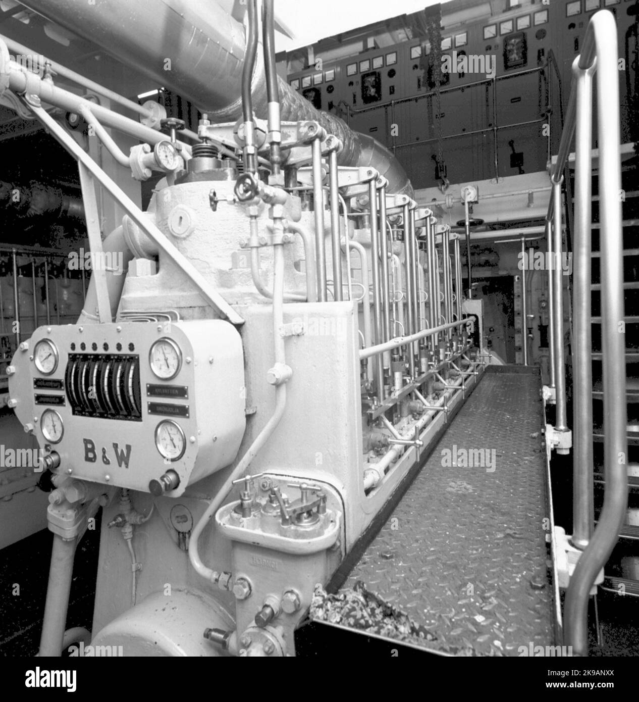 M/S Trelleborg. The engine room facilities Stock Photo - Alamy
