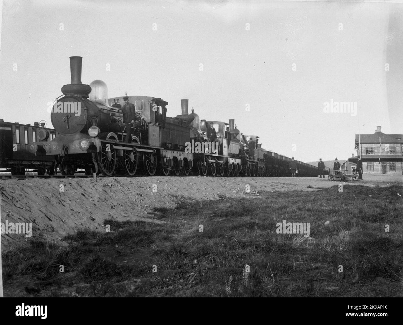 State Railways, Sj GC 88 "Tyr" and GA 159 "Skjalf" with ore train Stock ...