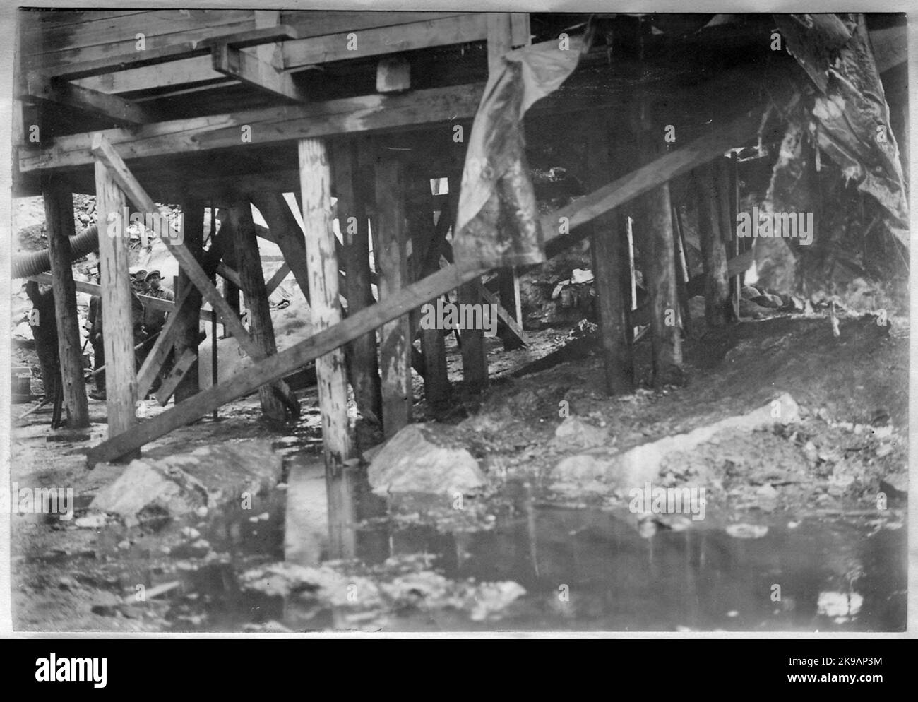 Reinforcement work of the railway bridge over the Pite River at Sikfors ...