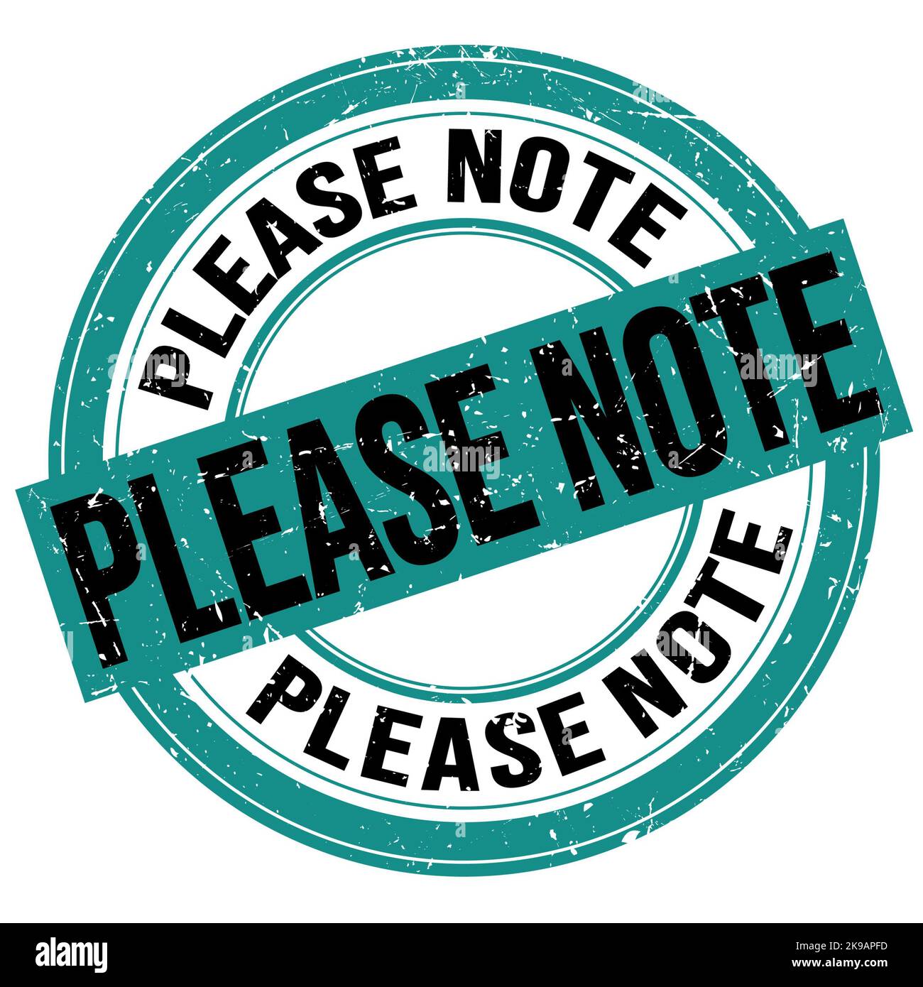 PLEASE NOTE text written on blue-black round grungy stamp sign Stock ...