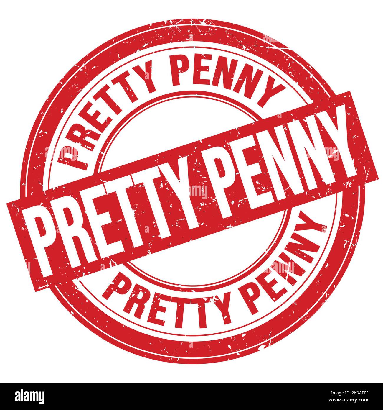 PRETTY PENNY text written on red round grungy stamp sign Stock Photo ...