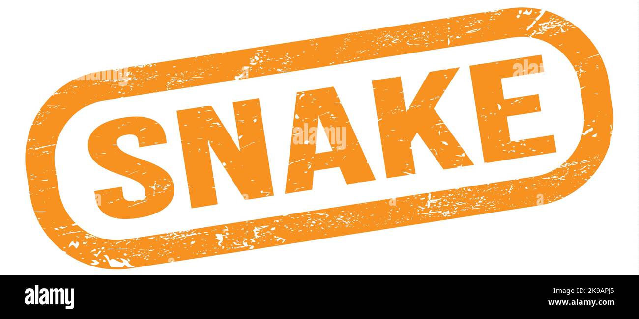 SNAKE, text written on orange rectangle stamp sign Stock Photo - Alamy